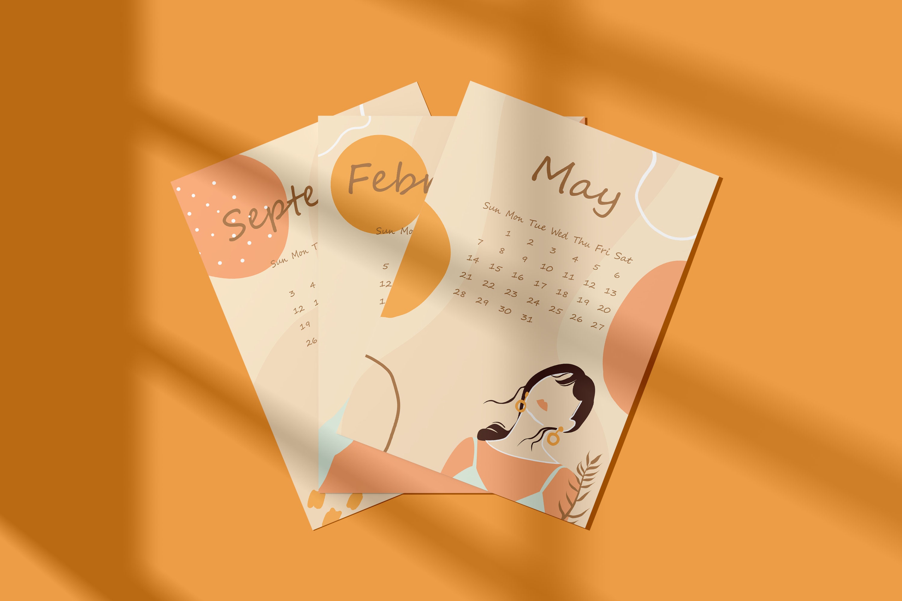 2023 Monthly Calendar Women ,bohemian Print, Printable Calendar, Summer ...