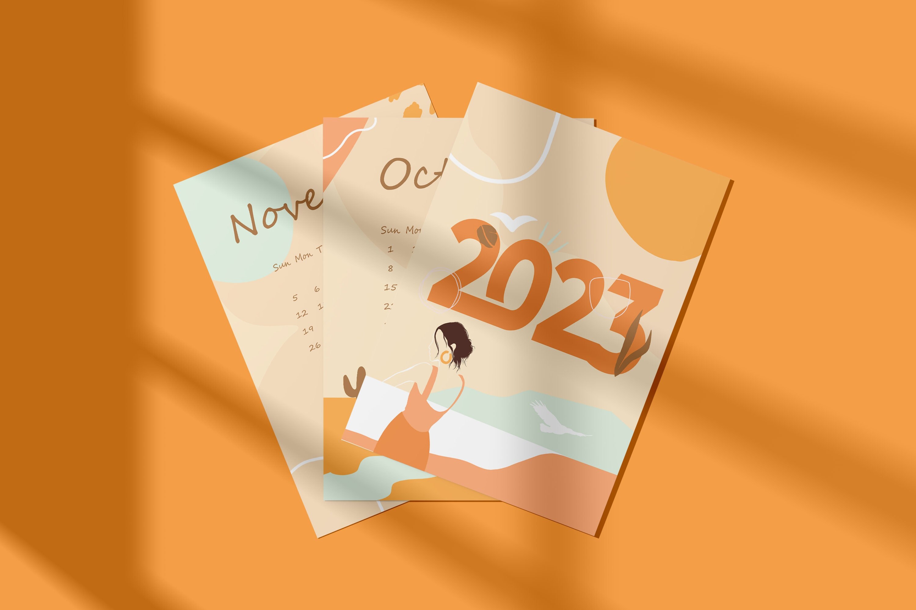 2023 Monthly Calendar Women ,bohemian Print, Printable Calendar, Summer ...