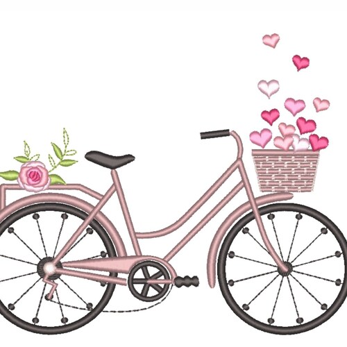 Bicycle Machine Embroidery Design Bike Embroidery Pattern | Etsy