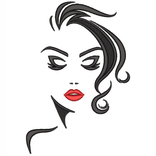 Woman Machine Embroidery Design Instant Download - Etsy