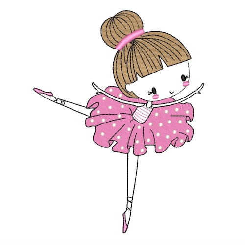 Ballerina Embroidery Design - Etsy