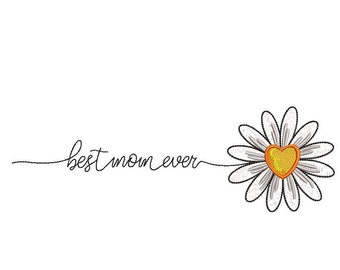 Best Mom Ever Embroidery Design | Etsy