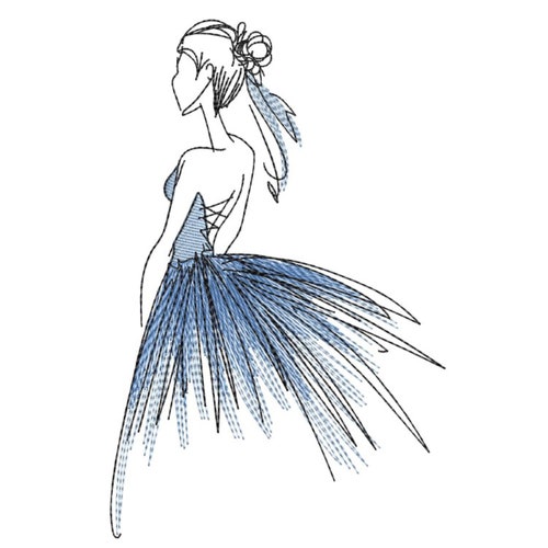 Ballerina Embroidery Design - Etsy