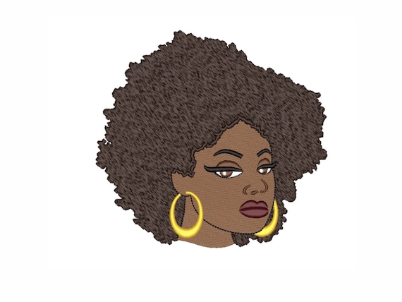 African American Black Woman Embroidery Design | Etsy