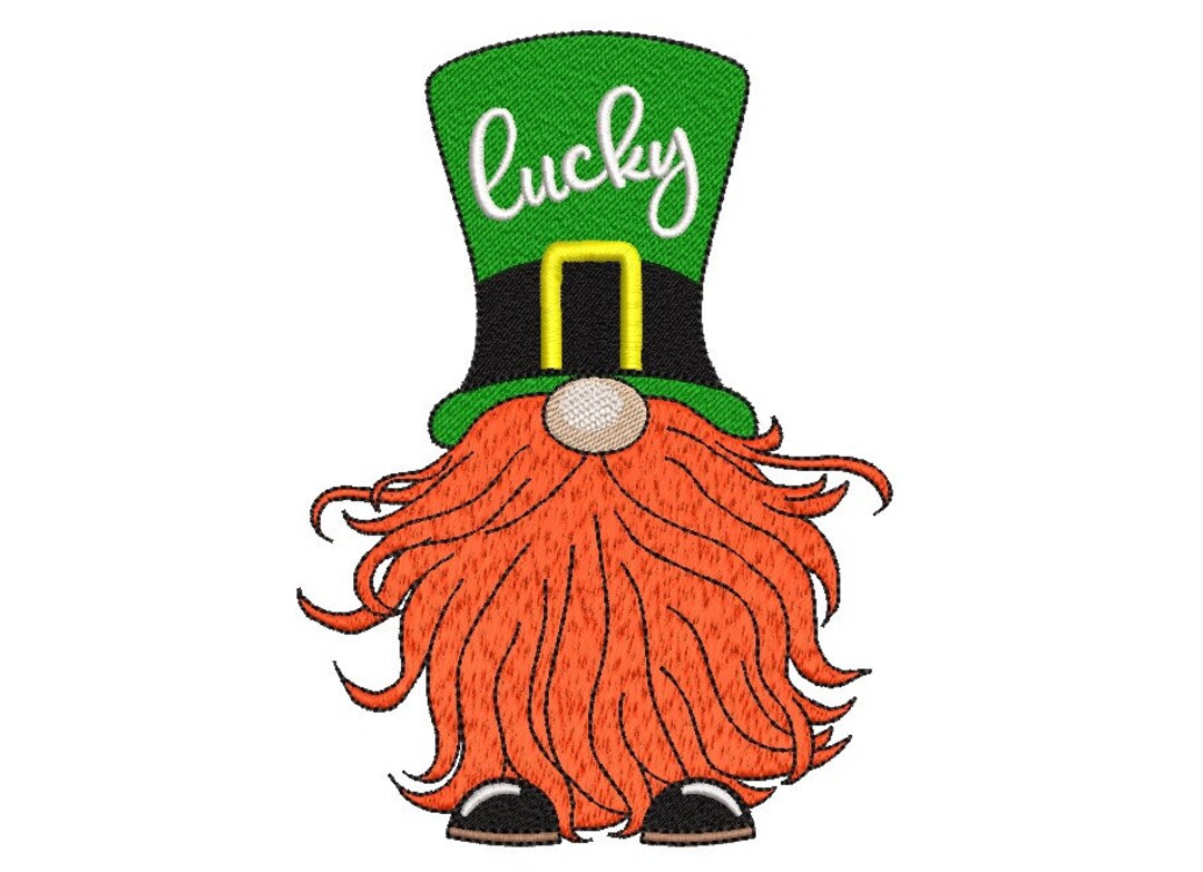 St. Patricks Day Gnome Embroidery Design, 3 Sizes, Instant Download - Etsy