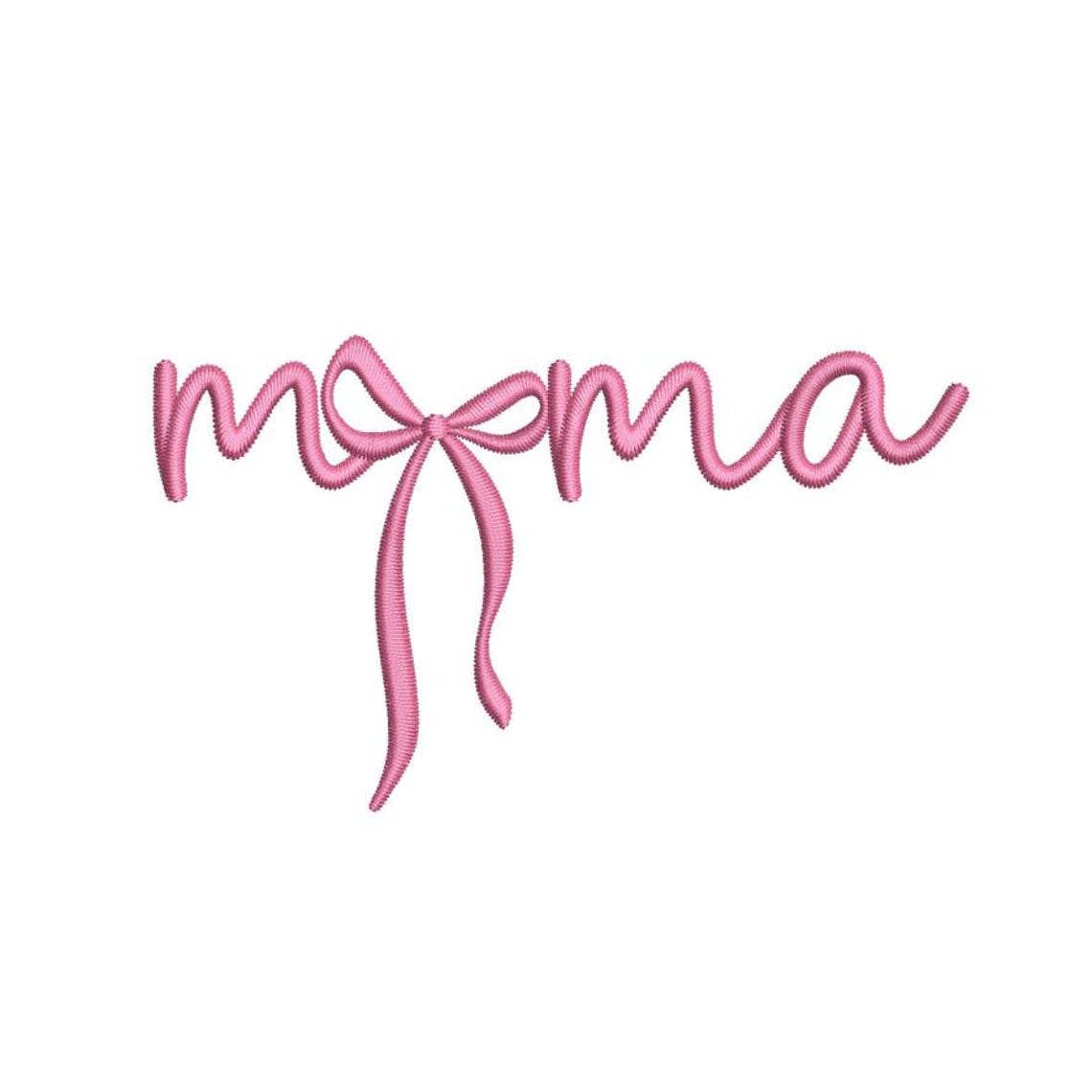 Mama With Bow in Pink Machine Embroidery Design, 4 Sizes, Instant ...