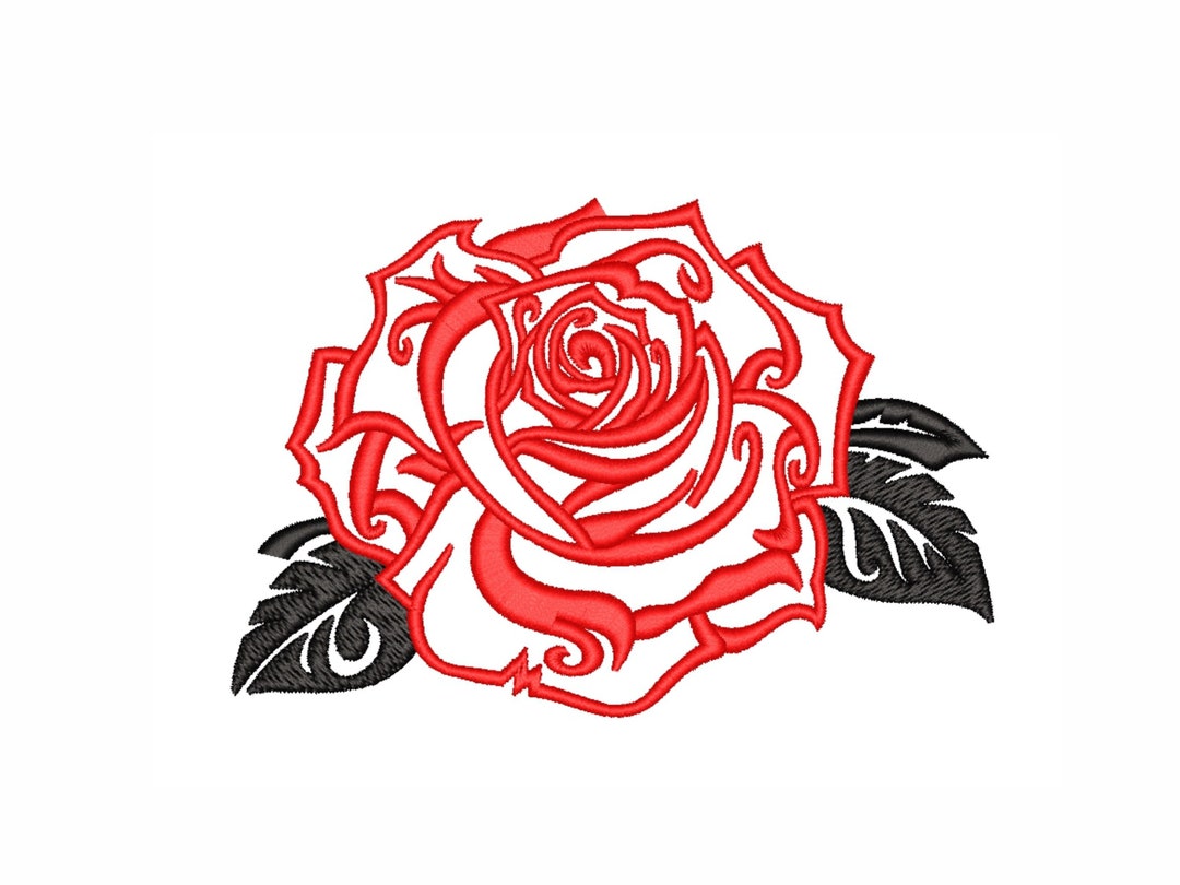 Rose Embroidery Design - Etsy
