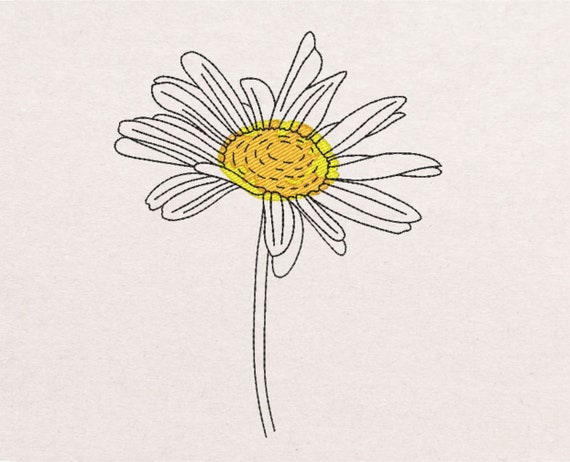 Flower Daisy Embroidery Design | Etsy