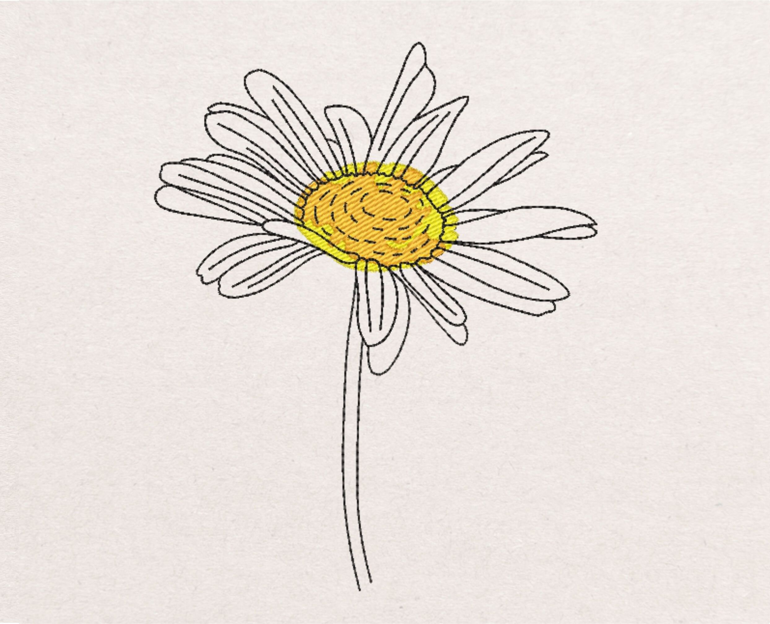 Flower Daisy Embroidery Design | Etsy