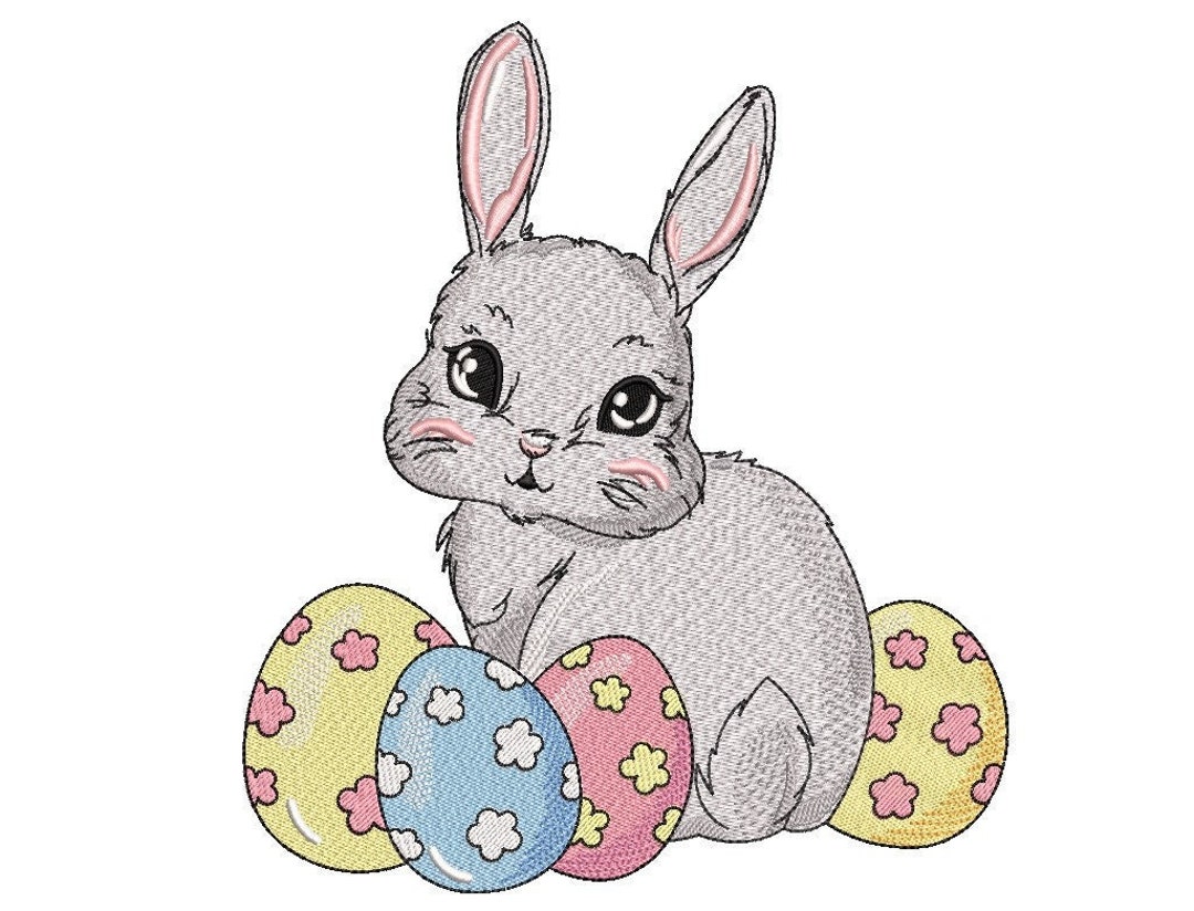 Easter Bunny Embroidery Design, 4 Sizes, Instant Download - Etsy