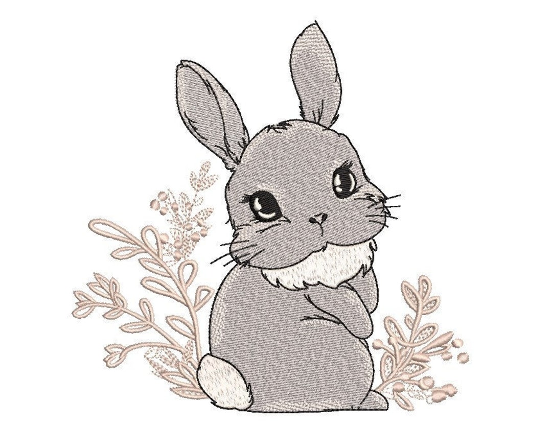 Cute Easter Bunny Embroidery Design, 3 Sizes, Instant Download - Etsy