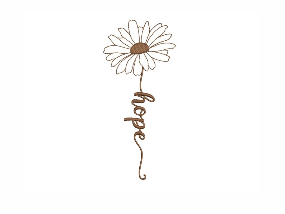 Hope Daisy Embroidery Design - Etsy