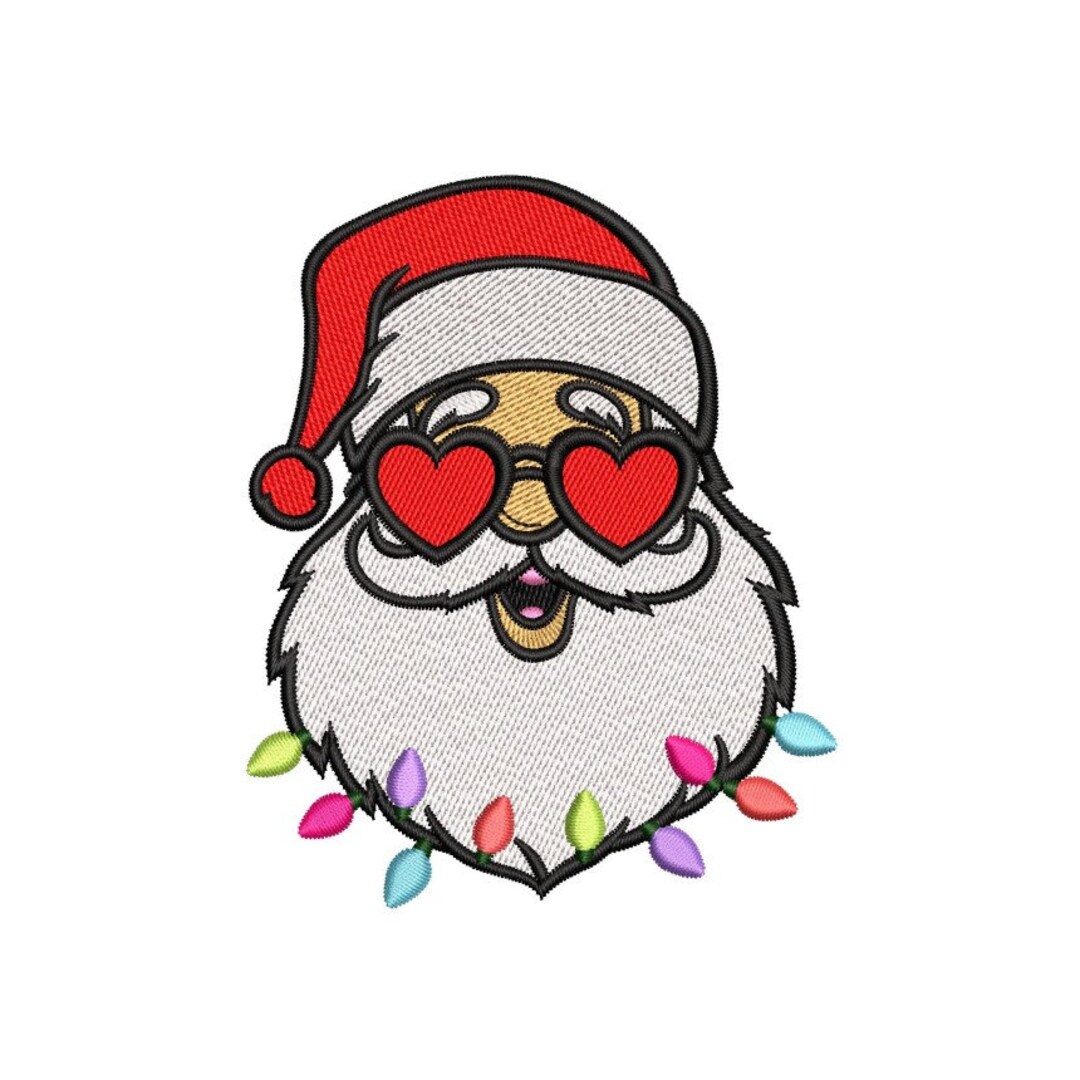 Santa Embroidery Design, Merry Christmas Machine Embroidery Files, 4 ...