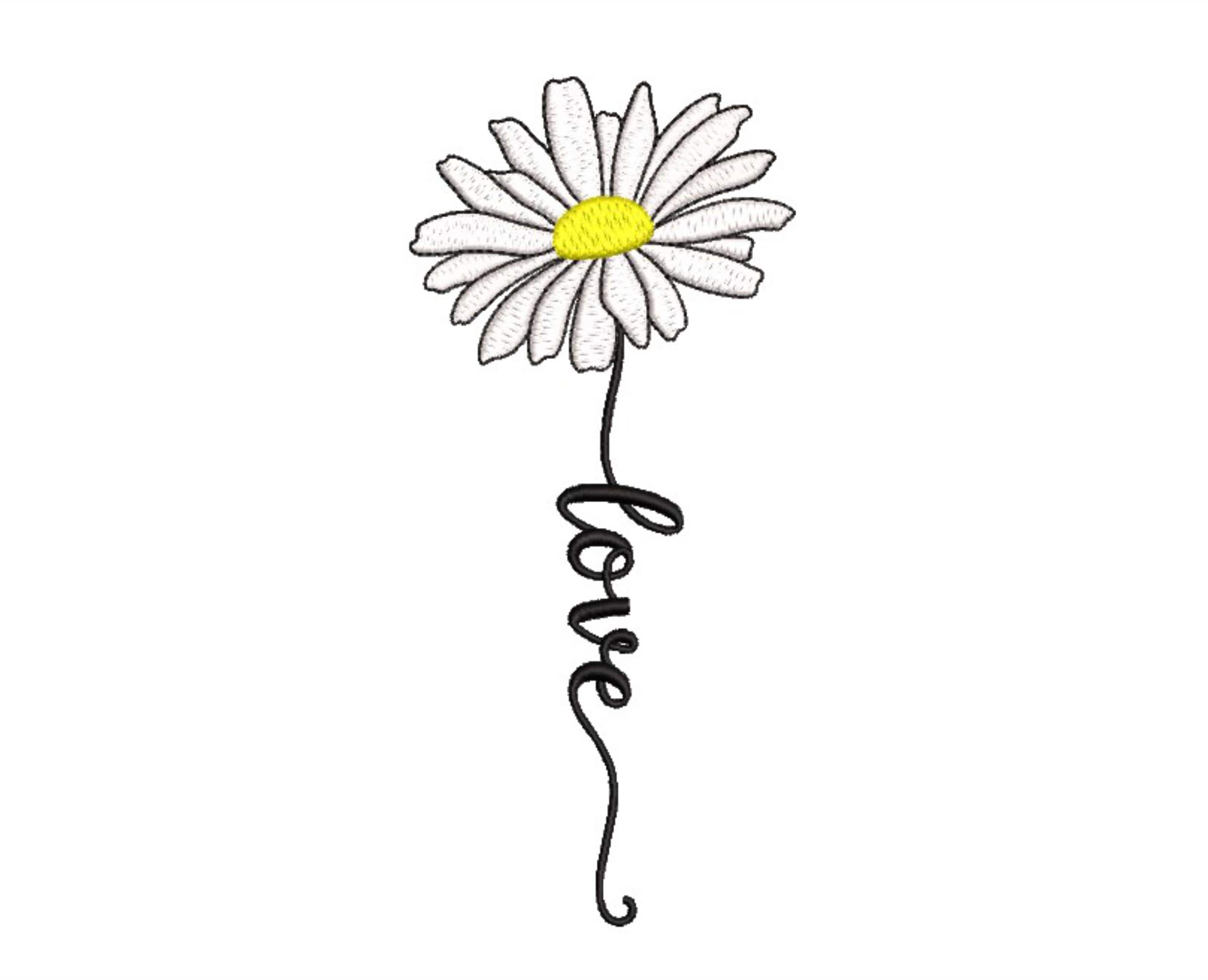 Love Daisy Embroidery Design - Etsy