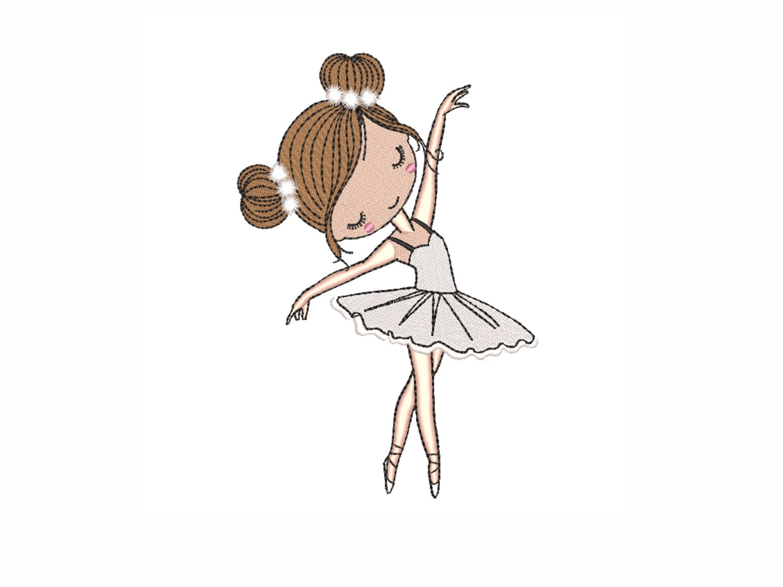Ballerina Embroidery Design - Etsy