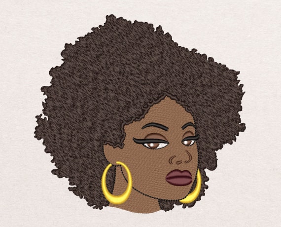 African American Black Woman embroidery design | Etsy