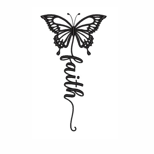 Hope Butterfly Embroidery Design - Etsy