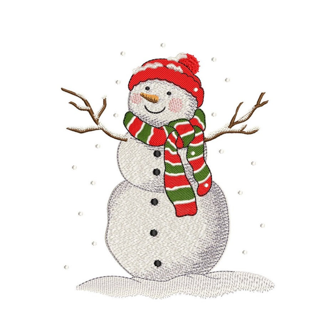 Snowman Embroidery Design, Christmas Embroidery File, 3 Sizes - Etsy