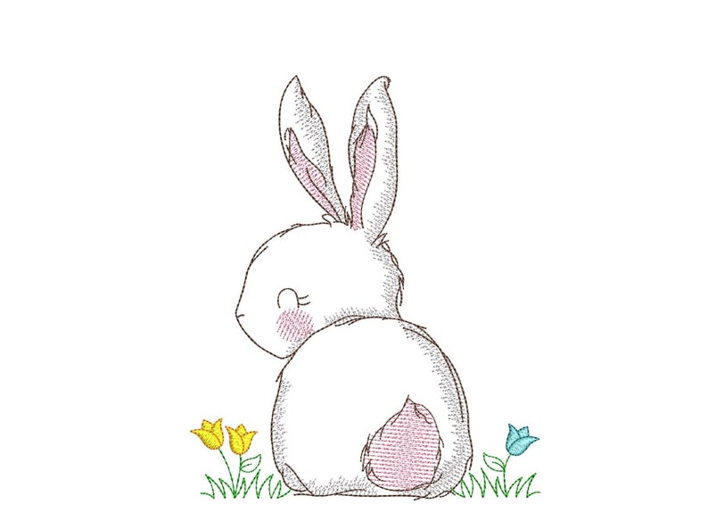 Easter Bunny Embroidery Design 3 Sizes Instant Download - Etsy