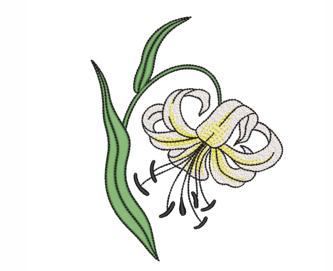 Lily Embroidery Design - Etsy