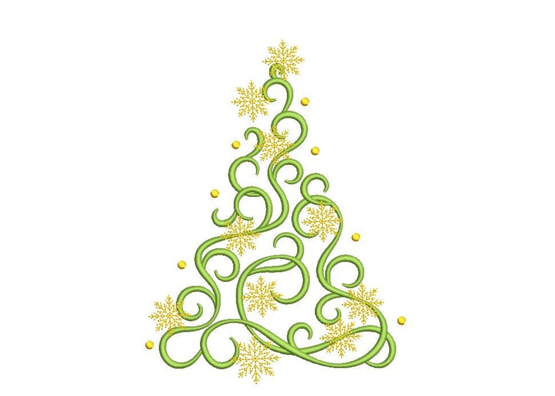 Christmas Tree Embroidery Design - Etsy