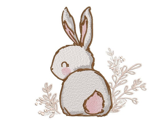 Easter Bunny Embroidery Design 3 Sizes Instant Download | Etsy