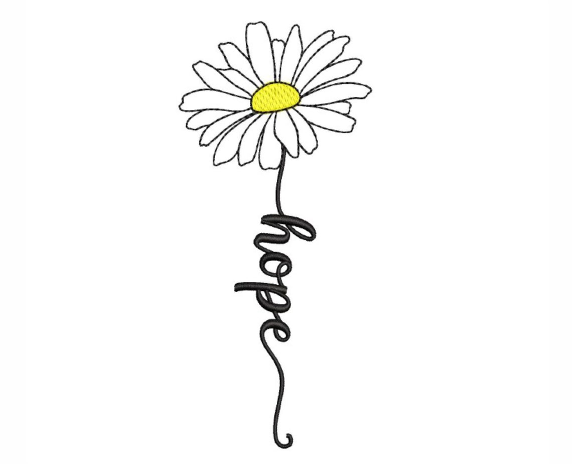 Hope Daisy Embroidery Design - Etsy