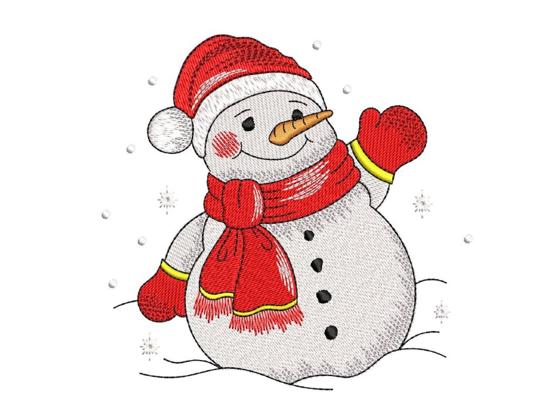 Cute Snowman Embroidery Design Christmas Embroidery File 3 - Etsy