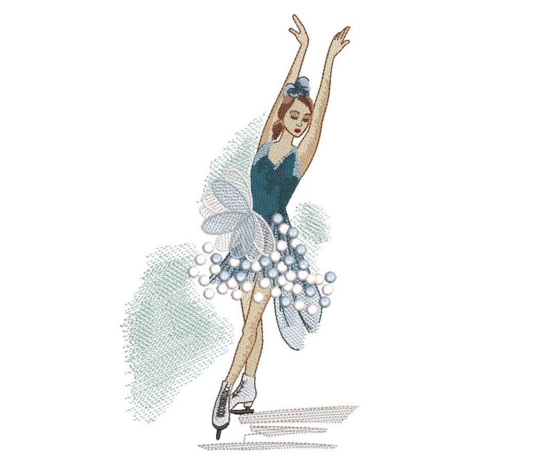 Figure Skater Embroidery Design, Ice Skater Embroidery File, 2 Sizes - Etsy