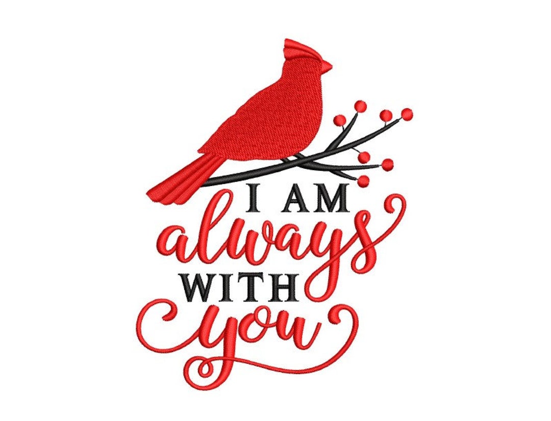 Cardinal Embroidery Design, Remembrance Embroidery File, 5 Sizes - Etsy