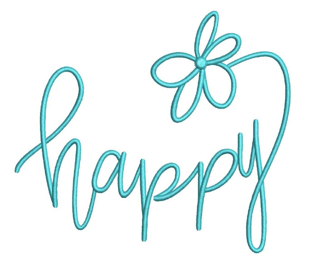 Happy Embroidery Design - Etsy