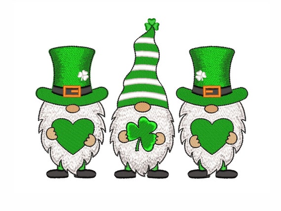 St. Patricks Day Gnomes Embroidery Design - Etsy