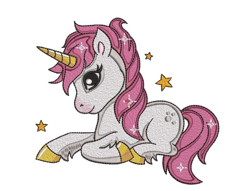 Unicorn Embroidery Design 3 Sizes Instant Download | Etsy