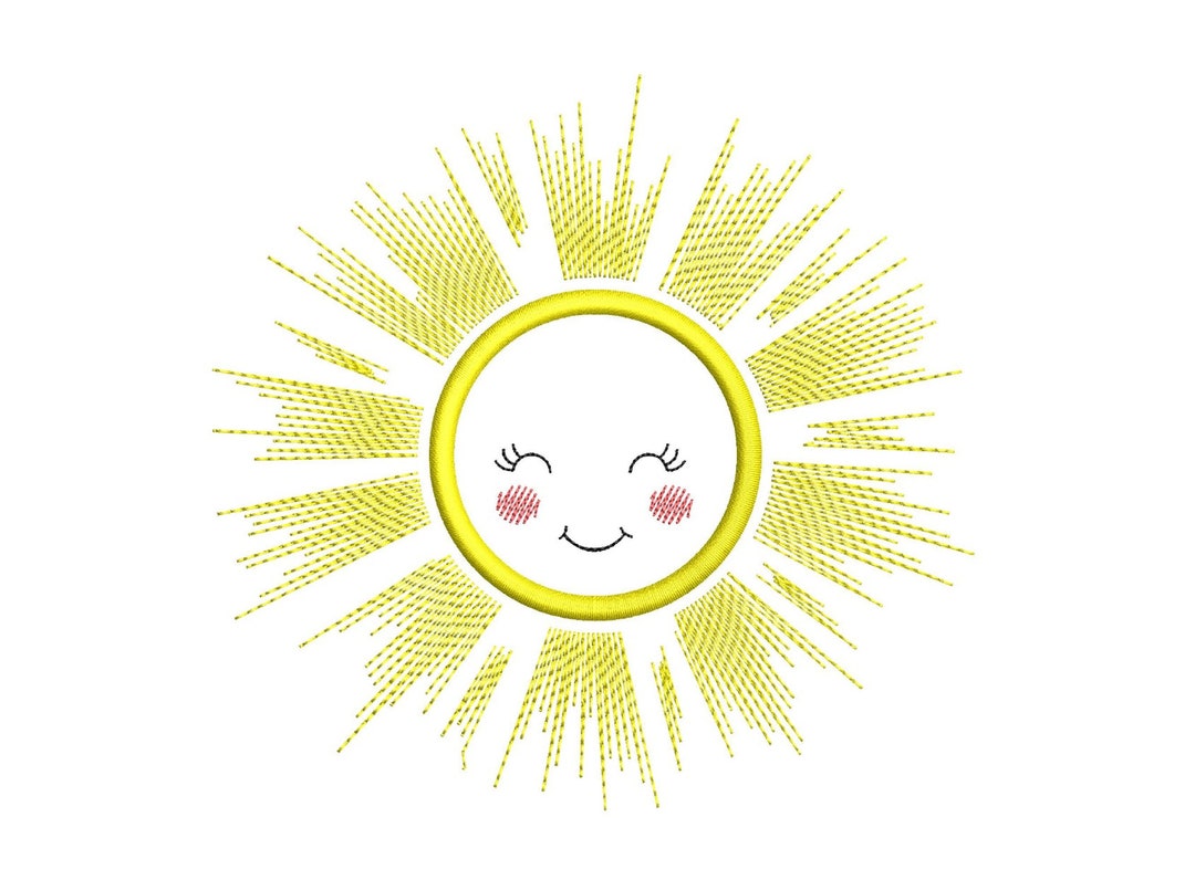 Sun Embroidery Design, 3 Sizes - Etsy