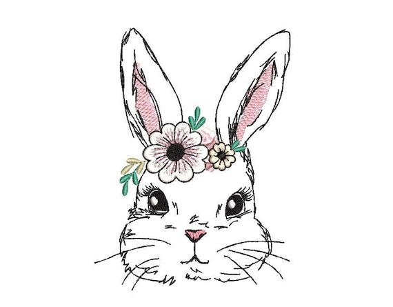 Bunny Embroidery Design 3 Sizes Instant Download | Etsy
