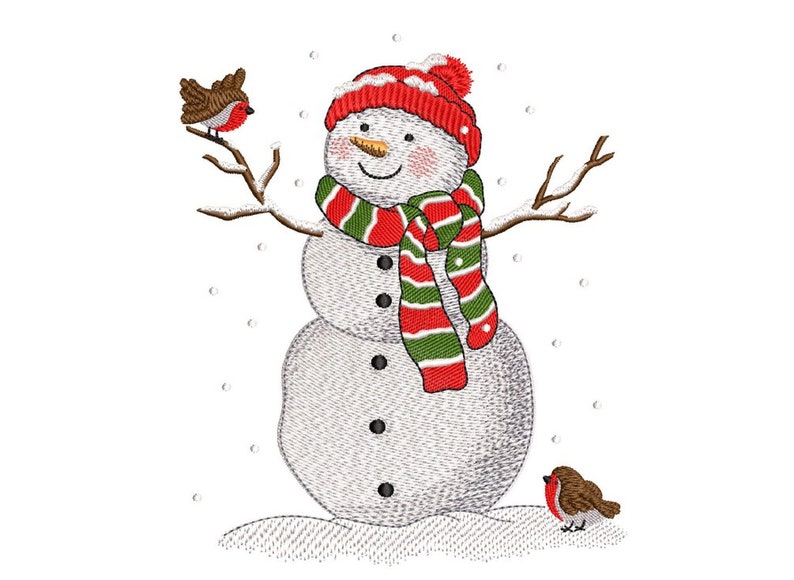 Snowman Embroidery Design, Christmas Embroidery File, 3 Sizes - Etsy