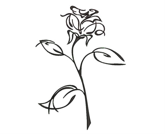 Rose Embroidery Design | Etsy