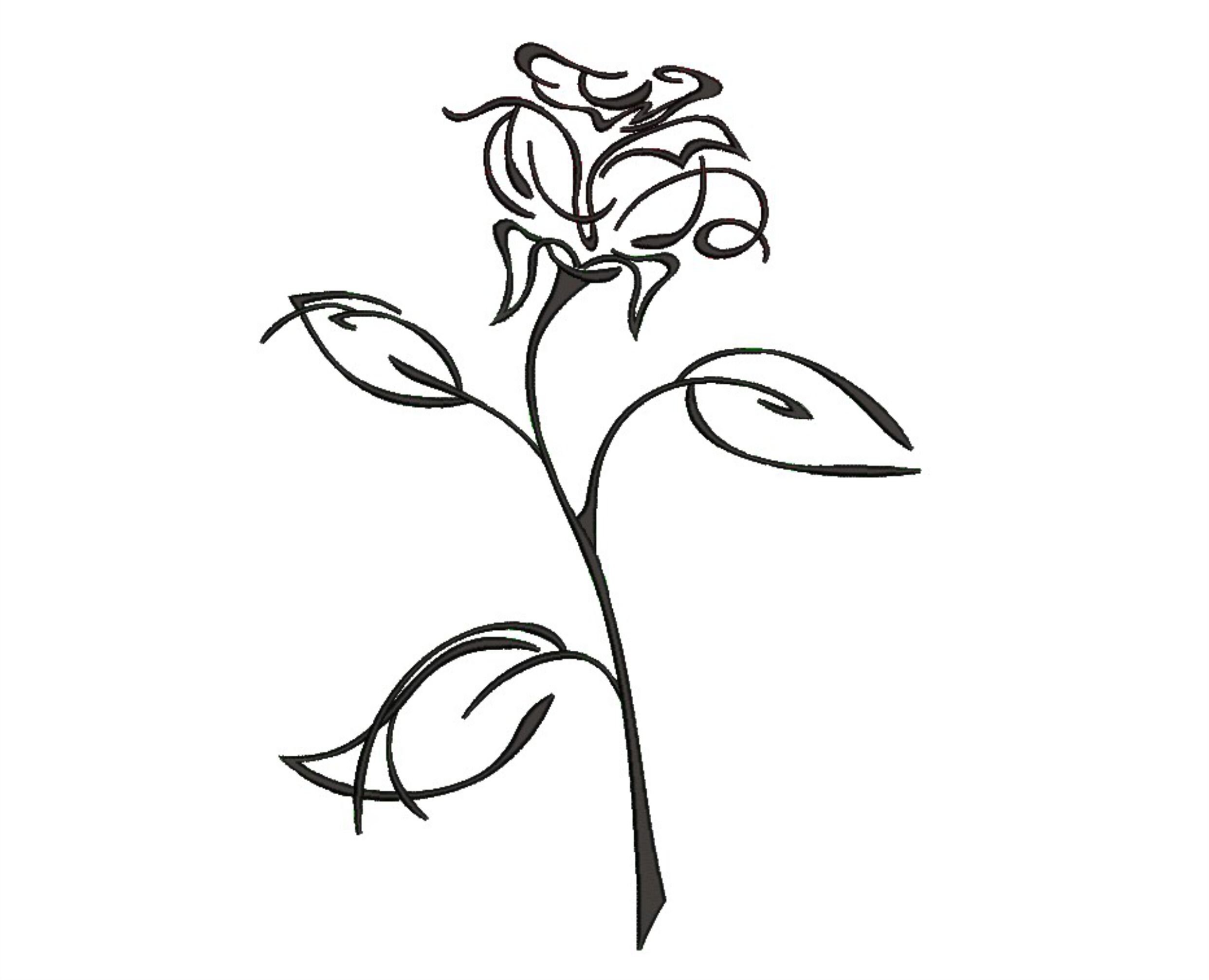 Rose Embroidery Design | Etsy