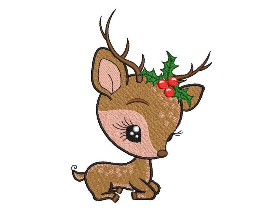 Reindeer Embroidery Design, 5 Sizes, Instant Download - Etsy
