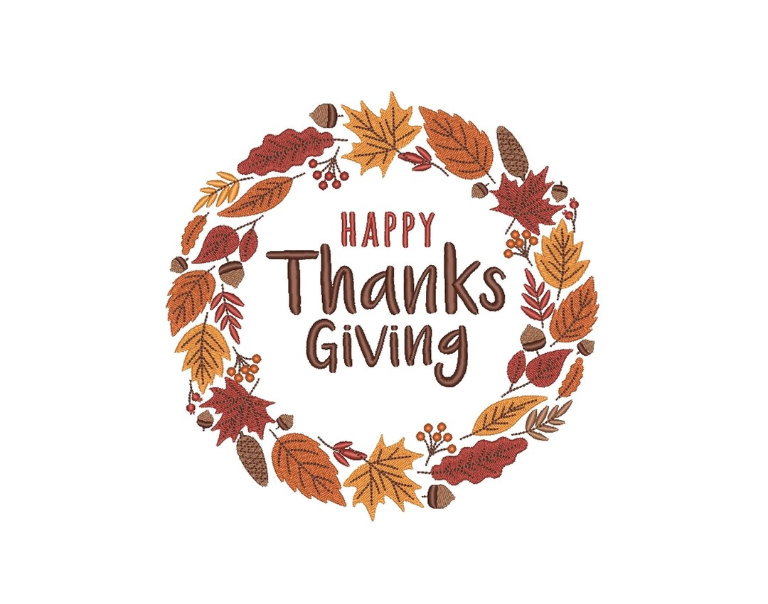 Thanksgiving Embroidery Design, Fall Embroidery Design, Autumn Leaves ...
