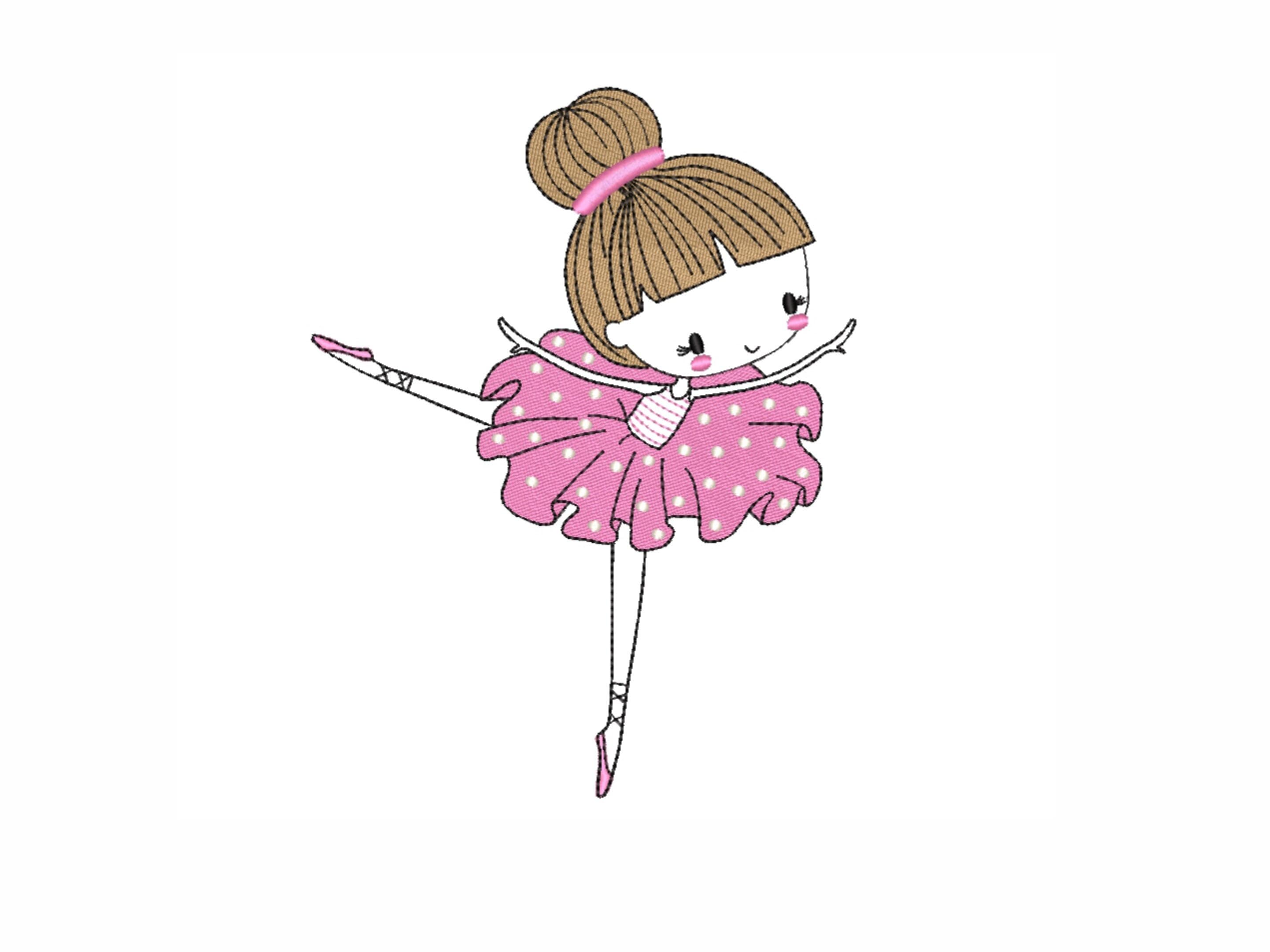 Ballerina Embroidery Design - Etsy