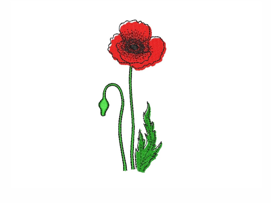 Poppies Embroidery Design, Flower Embroidery File - Etsy