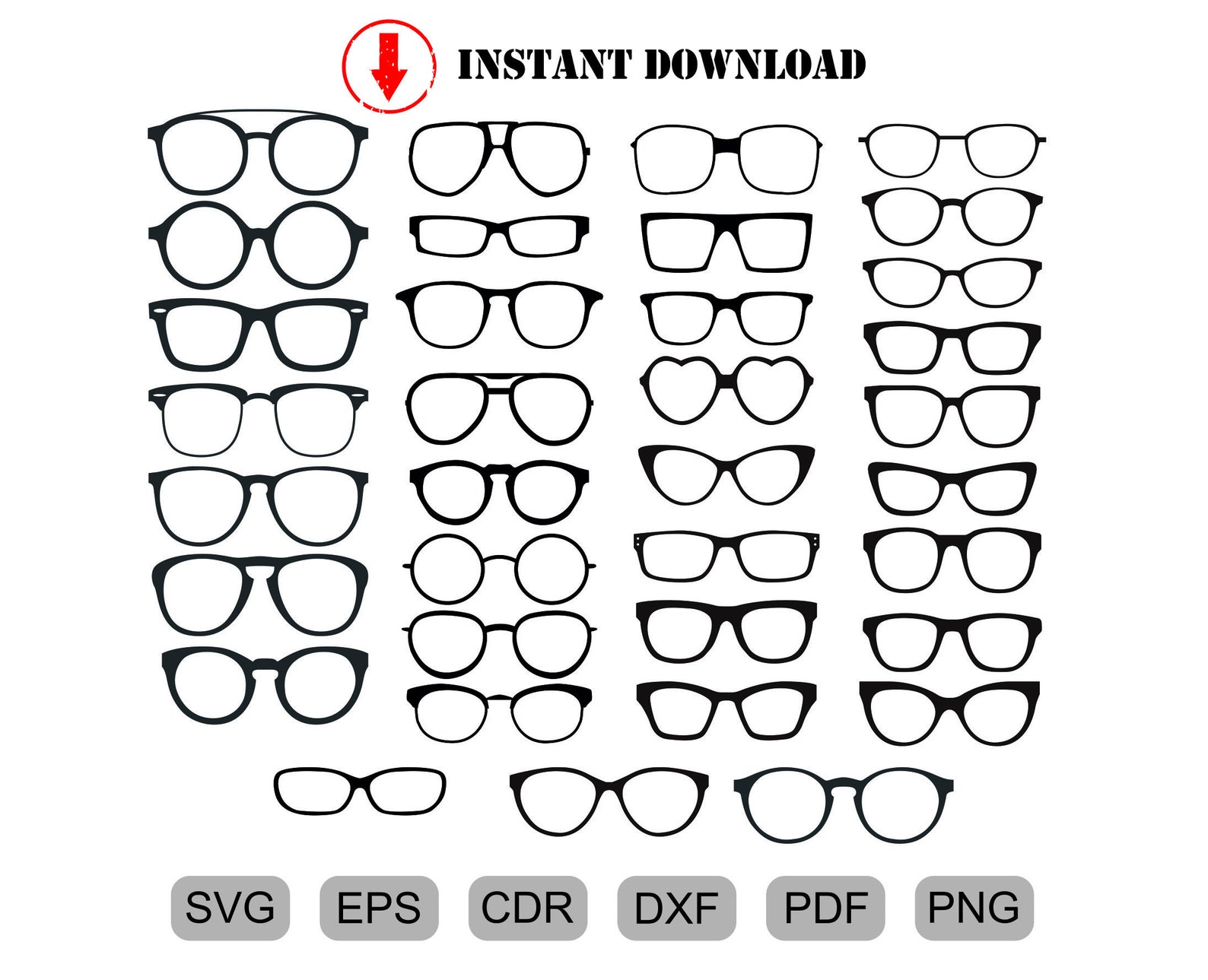 Eyeglasses SVG Eyeglasses Svg Bundle Sunglasses Svgglasses | Etsy