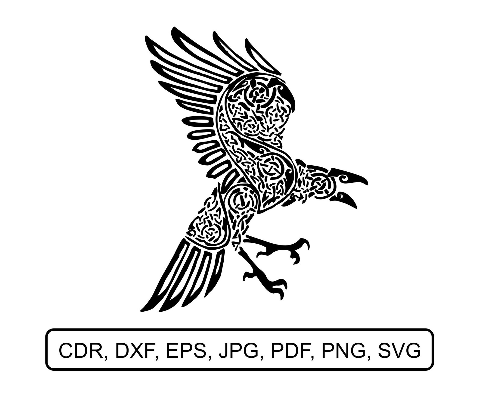 Celtic Raven Cut File For Silhouette Cricut Cameo SVG. | Etsy