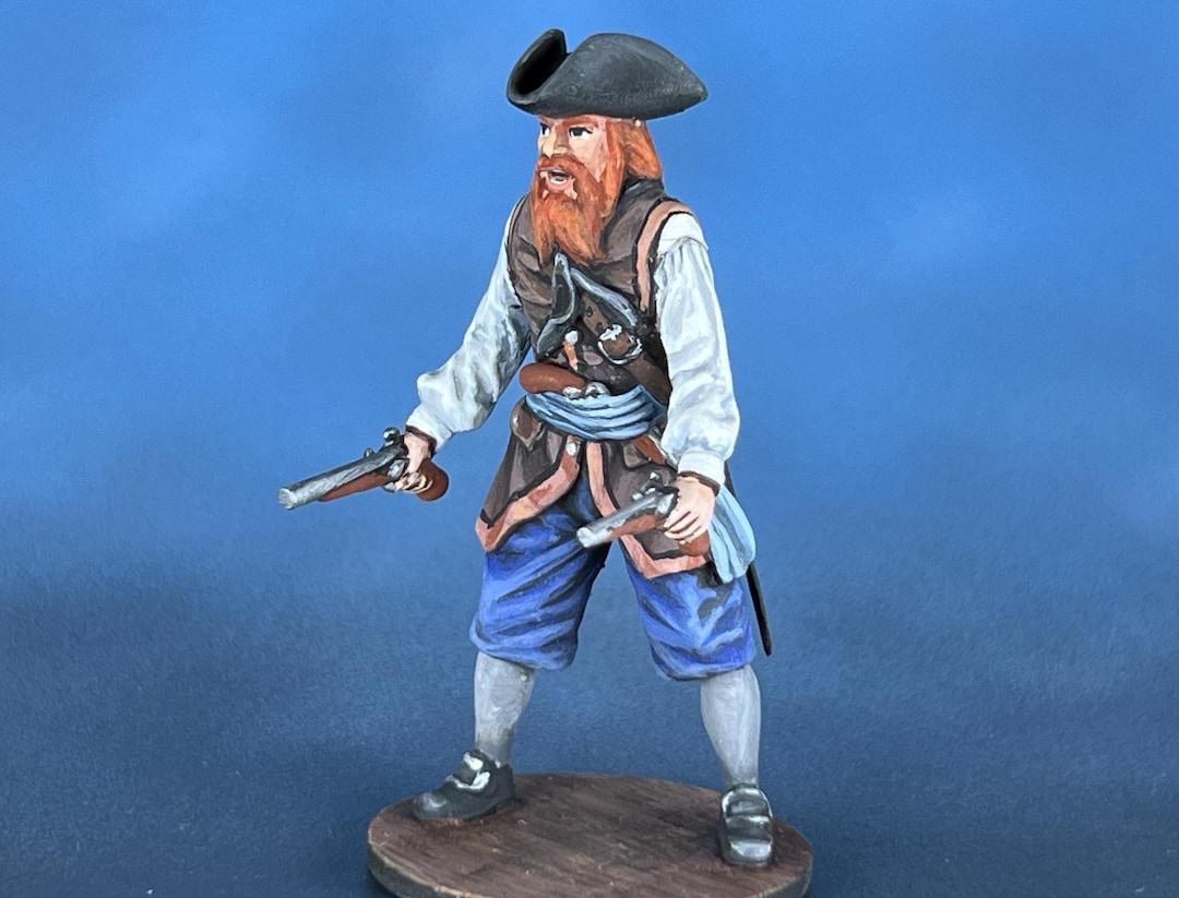 Mini Pirate Raider Member Figurine With Cutlasses - Perfect Nautical ...
