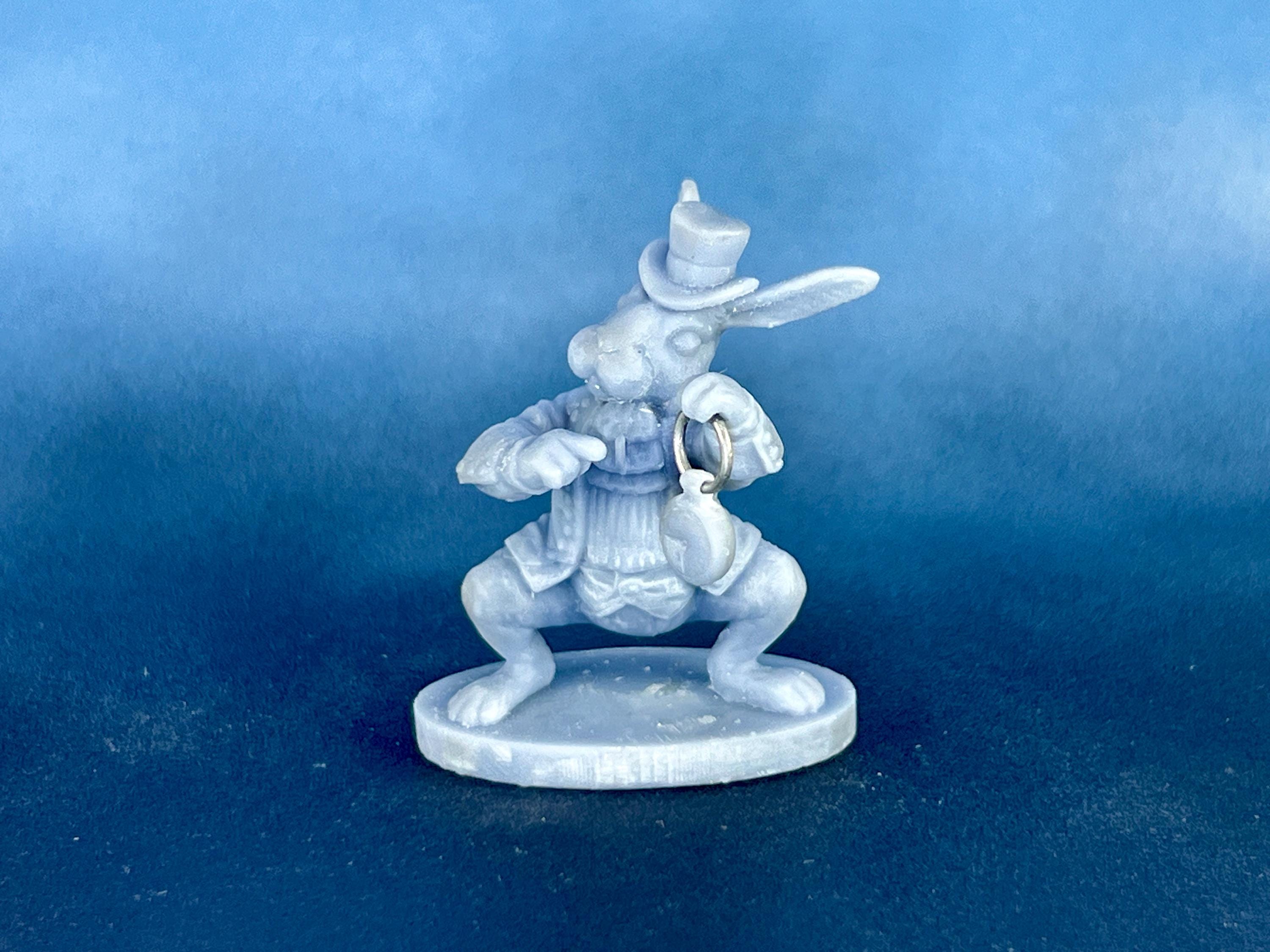 Enchanting Miniature White Rabbit Figurine - 3D Printed Alice in ...