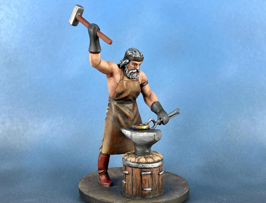 Unique Tabletop Miniature Sculpture by Blacksmith 3D Printing Art ...