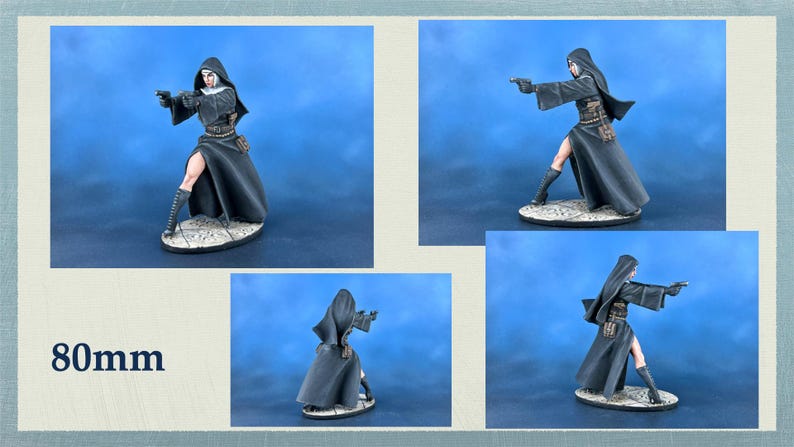 Nun With Guns 3D Printed Figurine - Girl Killer Tabletop Miniature - 3D ...