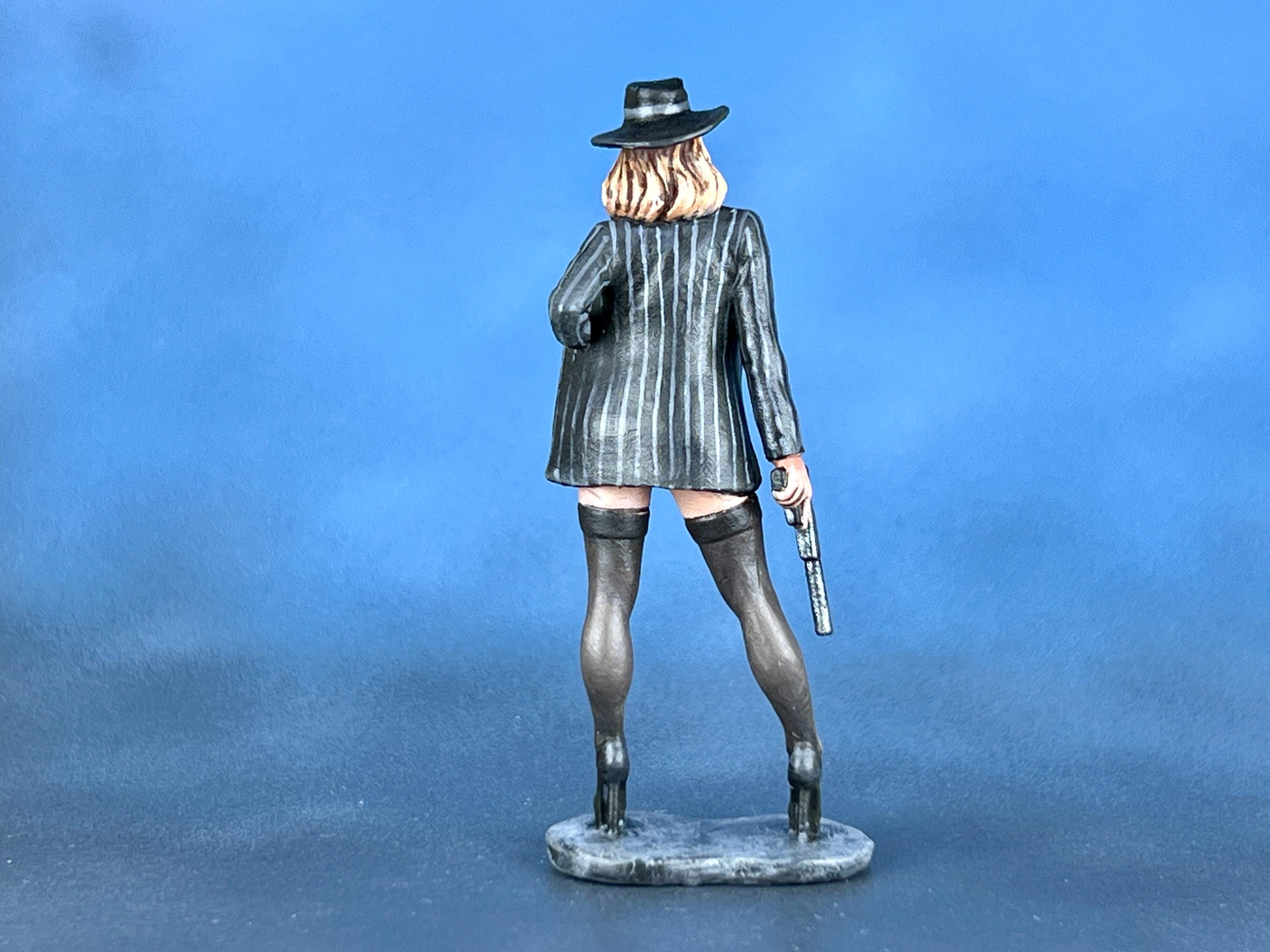 Steampunk Gangster Girl 3D Printed Desktop Statuette - Unique Decor ...