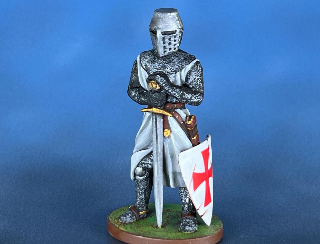 Templar Knight Statue - Mini Soldier Tabletop Figurine Collectible - Etsy